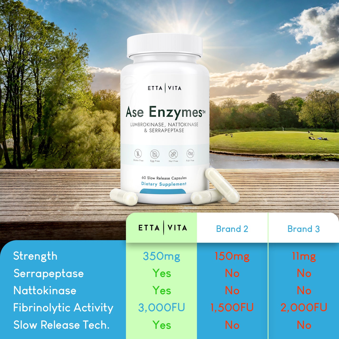 Nattokinase with Lumbrokinase and Serrapeptase – Etta Vita