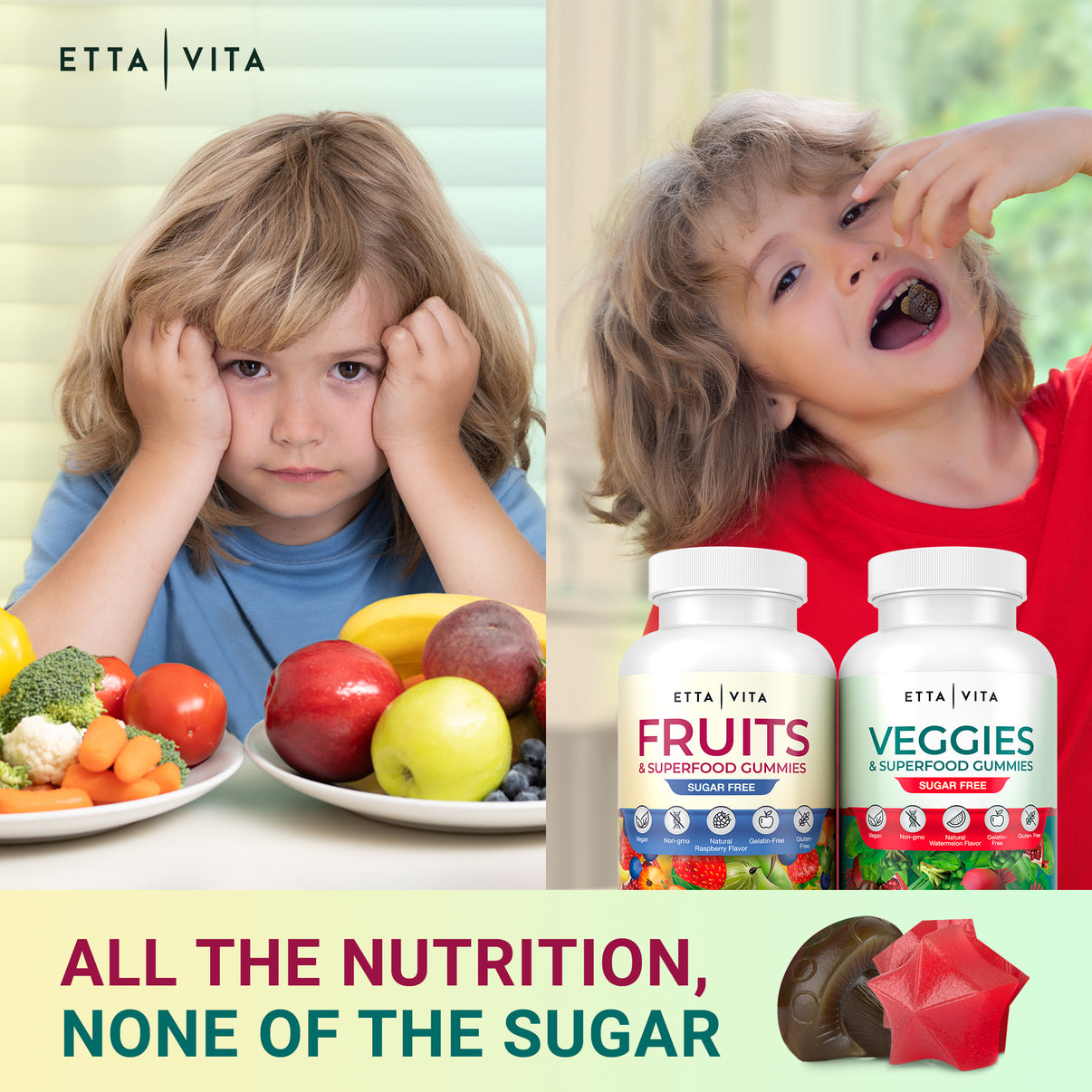 Sugar-Free Fruits and Veggies Gummies Supplement – Etta Vita